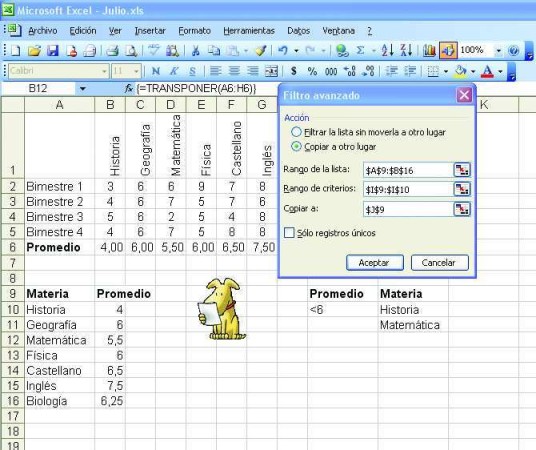 Excel: Extrae datos de una lista según una condición - RedUSERS