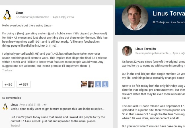 Linus Torvalds anuncia Linux 3.11 - RedUSERS