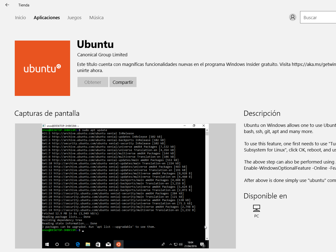 Ubuntu ya está disponible para su descarga en el Windows Store - RedUSERS